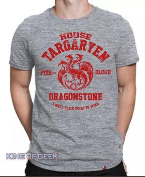 Camiseta Game Of Thrones House Targaryen Camisa Série Stark - king of ...