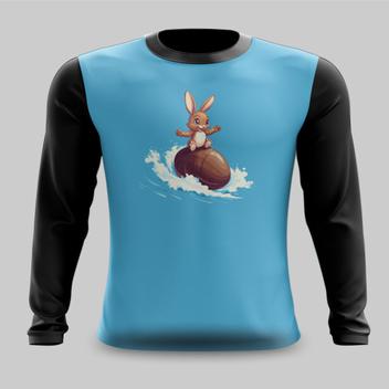 Camiseta Manga Longa Coelho Surfando em Ovo de Páscoa - FABRIQUETA ...