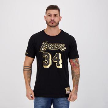 Camiseta Mitchell & Ness LA Lakers Print Preta - Camisa e Camiseta ...