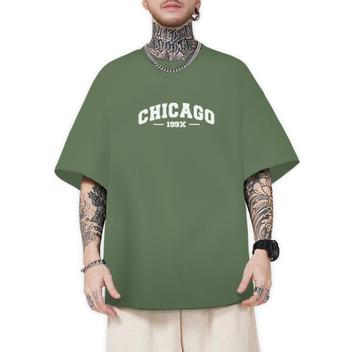 Camiseta Oversized Masculina Chicago Camisa Estilo Streetwear ...