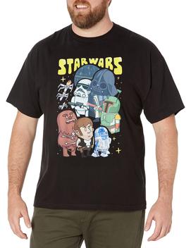 Camiseta Preta Star Wars Algodão - Tamanhos Grandes e Extra Grandes ...