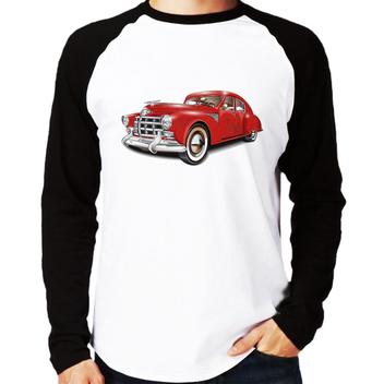 Camiseta Raglan Retro Classic Red Car Manga Longa - Foca na Moda ...