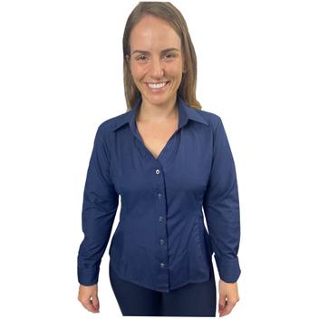 Camisete Social Feminino Acinturado Manga Longa Uniforme Administrativo ...