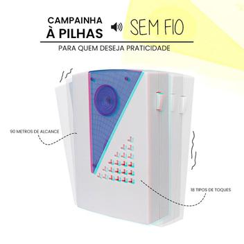 Campainha Residencial Wireless Sem Fio Resistente Água Wifi avisar ...