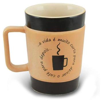 Caneca Ceraflame Coffee to Go 300ml (A vida é curta...) - Caneca - Magazine Escorrega