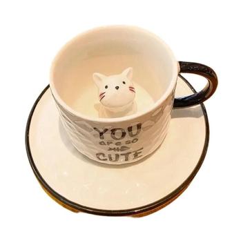 Caneca De Cerâmica Com Garra De Gato, Gatinho Fofo, 3D, Para Água, Café ...