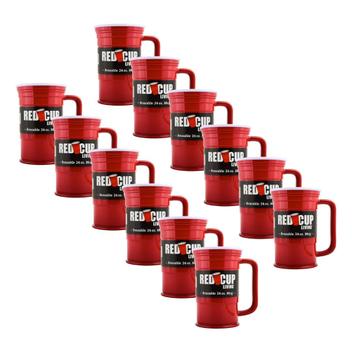 Caneca de cerveja Red Cup Living 710ml, pacote com 12 unidades, máquina ...