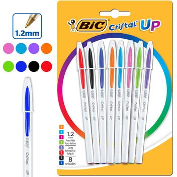 Caneta Esferográfica Bic Up Colorida Kit com 8 Cores - Caneta ...