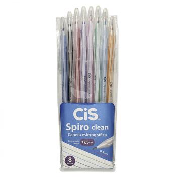 Caneta Esferográfica Cis Spiro Clean 8 cores - Caneta Esferográfica ...