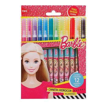 Caneta hidrográfica 12 cores Barbie 643533 Tris (688918) - Caneta ...