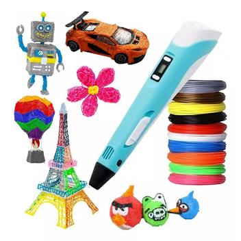 Caneta Impressora 3D Drawing Pen 3D C/ Filamento PLA Painel LCD Bivolt ...