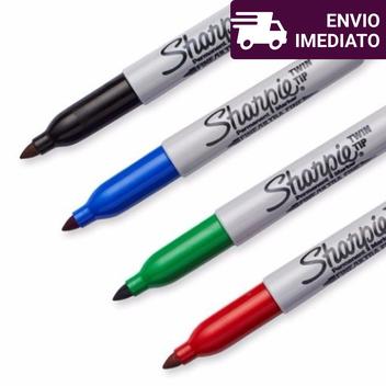 Caneta Sharpie Ponta Fina- 4 Cores - Caneta Permanente / Retroprojetor ...