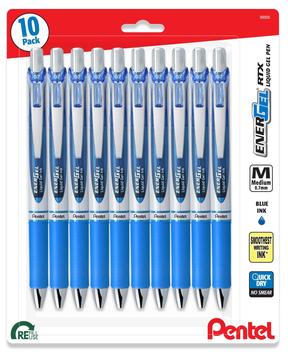 Canetas de tinta de gel líquido Pentel Energel 0,7 mm RTX Blue x10 ...