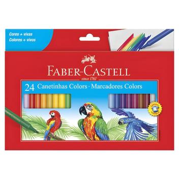 Canetinha Hidrográfica Faber-castell 24 Cores Mais Vivas - FABER ...
