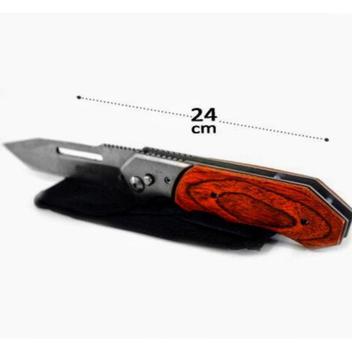 Canivete Para Camping Com Cabo De Madeira Em Aço Inox 24 Cm - Só ...