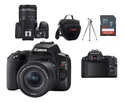 Canon Eos Sl3 Lente 1855mm Bolsa Tripé Cartão 64gb Nf - Câmera Semi e ...