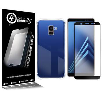 Capa anti impacto transparente + Película De Vidro 3D Para Galaxy A8 2018 A530 5.6 - Cell In ...