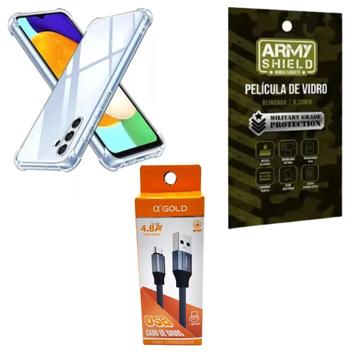 Capa Capinha Para Galaxy M35 + Cabo Tipo-C + Pelicula - Armyshleid ...