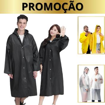 Capa De Chuva PVC Capuz Reforçada Impermeável Unisex Feminina e ...