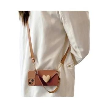 Capa De Colar Transversal Em Forma De Coração Para iPhone 15 13 14 12 ...