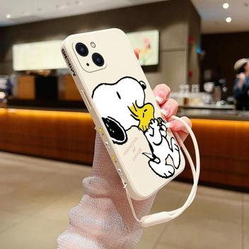 Capa de Silicone Snoopy para iPhone 15/14/13/12/11 - Design de Desenho Animado - Capinha de ...