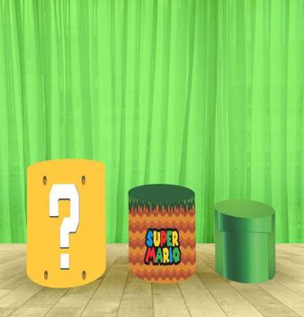 Capa Para Trio De Mesas Cilindro Super Mario Bros Kit 3 Capas ...