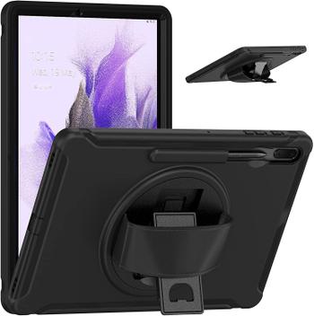 Capa Tab S7 FE 12.4, Galaxy Plus com porta-lápis, alça de mão, suporte ...