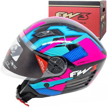 Capacete Aberto Fw3 X Open Azul/Rosa - Capas para Moto - Magazine Luiza