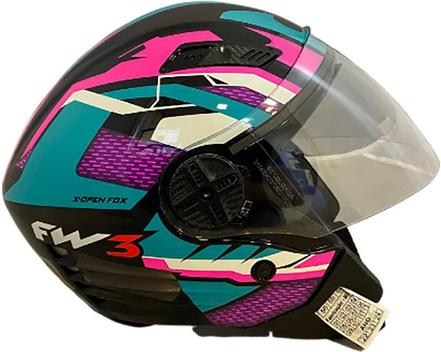 Capacete Aberto Fw3 X Open Fox com Óculos Interno Azul e Rosa - Capas ...