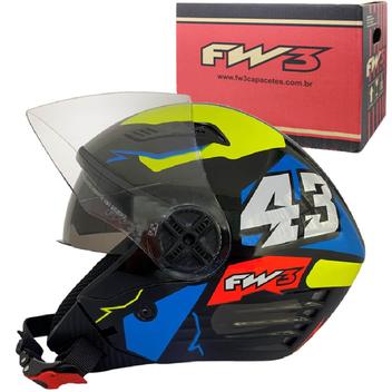 Capacete Aberto Fw3 X Open Up 43 Amarelo/Azul - Capas para Moto ...