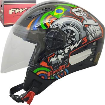 Capacete Aberto X Open Turbo Preto Brilhante Fw3 - Capas para Moto ...
