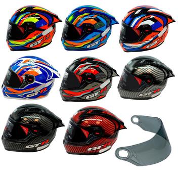 Capacete De Moto Gt Racing Fw3 C/ Aerofólio Viseira Fumê - Capas para ...