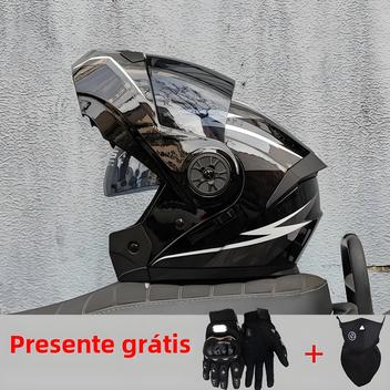 Capacete de Motocicleta Modular com Viseiras Duplas - Aprovado DOT ...