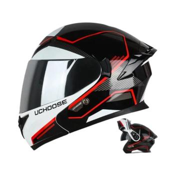 Capacete De Motocicleta Unissex Aprovado Pelo DOT Com Duplo Visor Solar ...