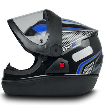 Capacete Fechado Automatic Preto com Azul Narigueira Tam 56 - FW3 ...