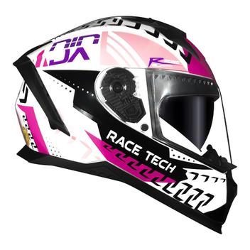 Capacete Feminino Race Tech Volt Ninja Branco e Rosa Brilhante ...