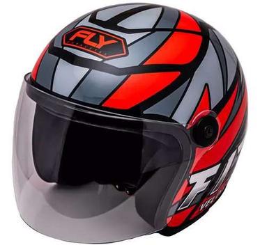 Capacete Fly F17 Velox Aberto Preto / Vermelho / Cinza - Capas para Moto - Magazine Luiza