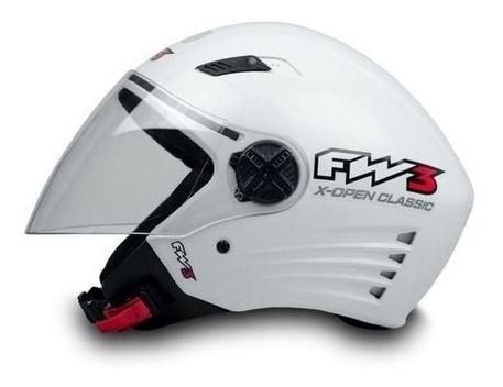 Capacete fw3 x open classic branco brilhante 56 - Fw3 Capacetes - Capas ...