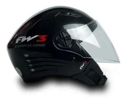 Capacete fw3 x open classic preto brilhante 60 - Fw3 Capacetes - Capas ...