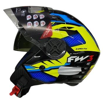 Capacete Fw3 X Open Up Fox Amarelo / Azul C/ Oculos - Capas para Moto ...