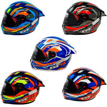 Capacete Gt Racing Bolt Aerofólio Óculos Escuros Interno Fw3 - Capas ...
