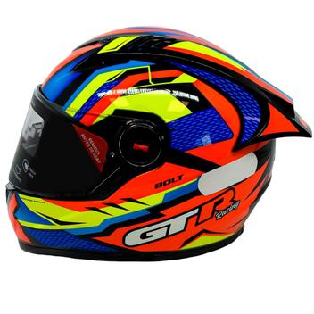 Capacete Gt Racing Bolt FW3 Bolt Laranja com Amarelo e Azul Tamanho 58 ...