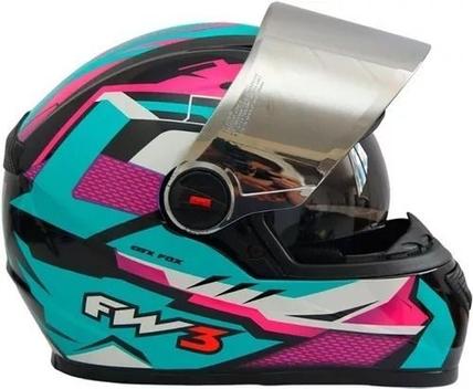 Capacete Integral Fw3 Gtx Fox Azul Tifany Com Oculos Interno - Capas ...
