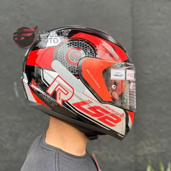 Capacete LS2 FF353 Rapid Stratus Black Red Silver - Capacete de Moto ...