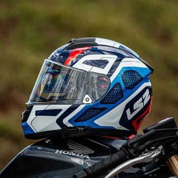 Capacete LS2 Vector Evo FF397 Interceptor Azul/Branco/Vermelho (Tri ...