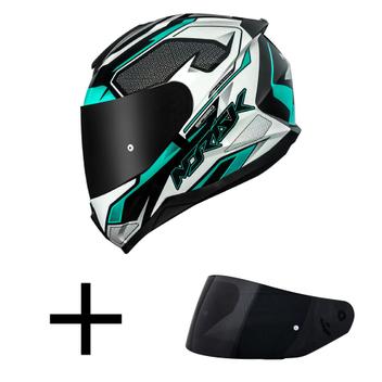 Capacete Norisk Razor Speed Max Preto e Verde Mais Viseira Fumê ...