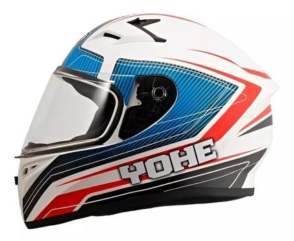 Capacete Yohe Moto New Blade Point Fechado Azul Branco Tamanho 62 ...