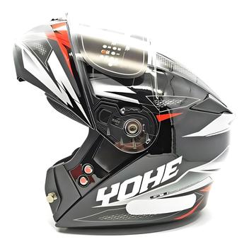 Capacete Yohe New Pratik Scorpion Articulado Prata Preto Vermelho ...