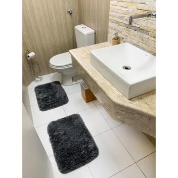 Capacho De Banheiro Retangular 50 X 100Cm Preto Divina Lindo - Não ...