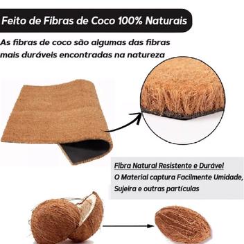 Capacho Tapete Fibra de Coco Porta de Entrada Retangular 60x33cm Uzoo ...